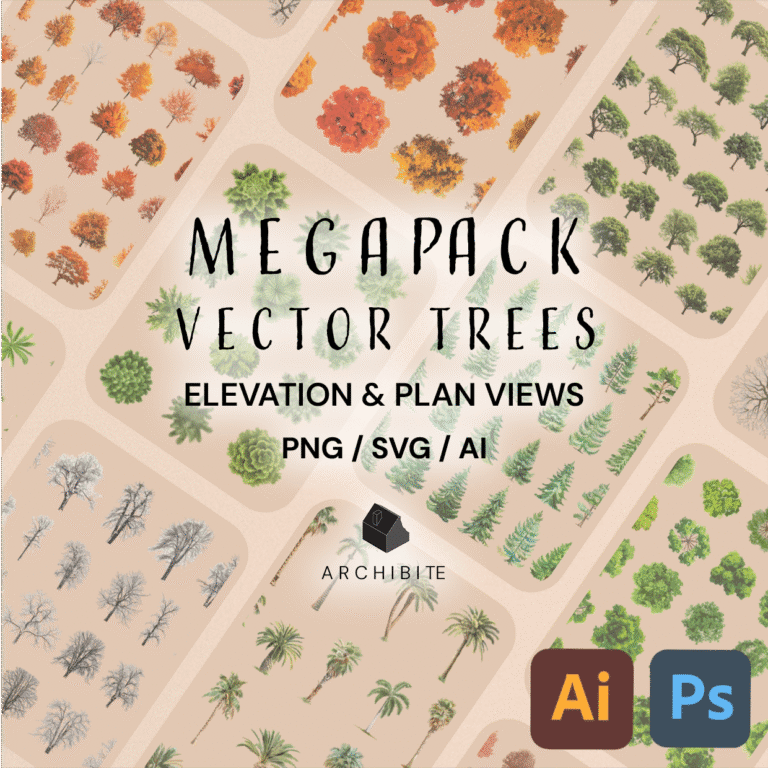 Vector Summer Trees Plan - archibite.com